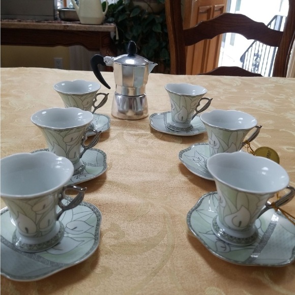 D’Lusso | Dining | 6 Espresso Set By Dlusso With Coffee Pot New | Poshmark
